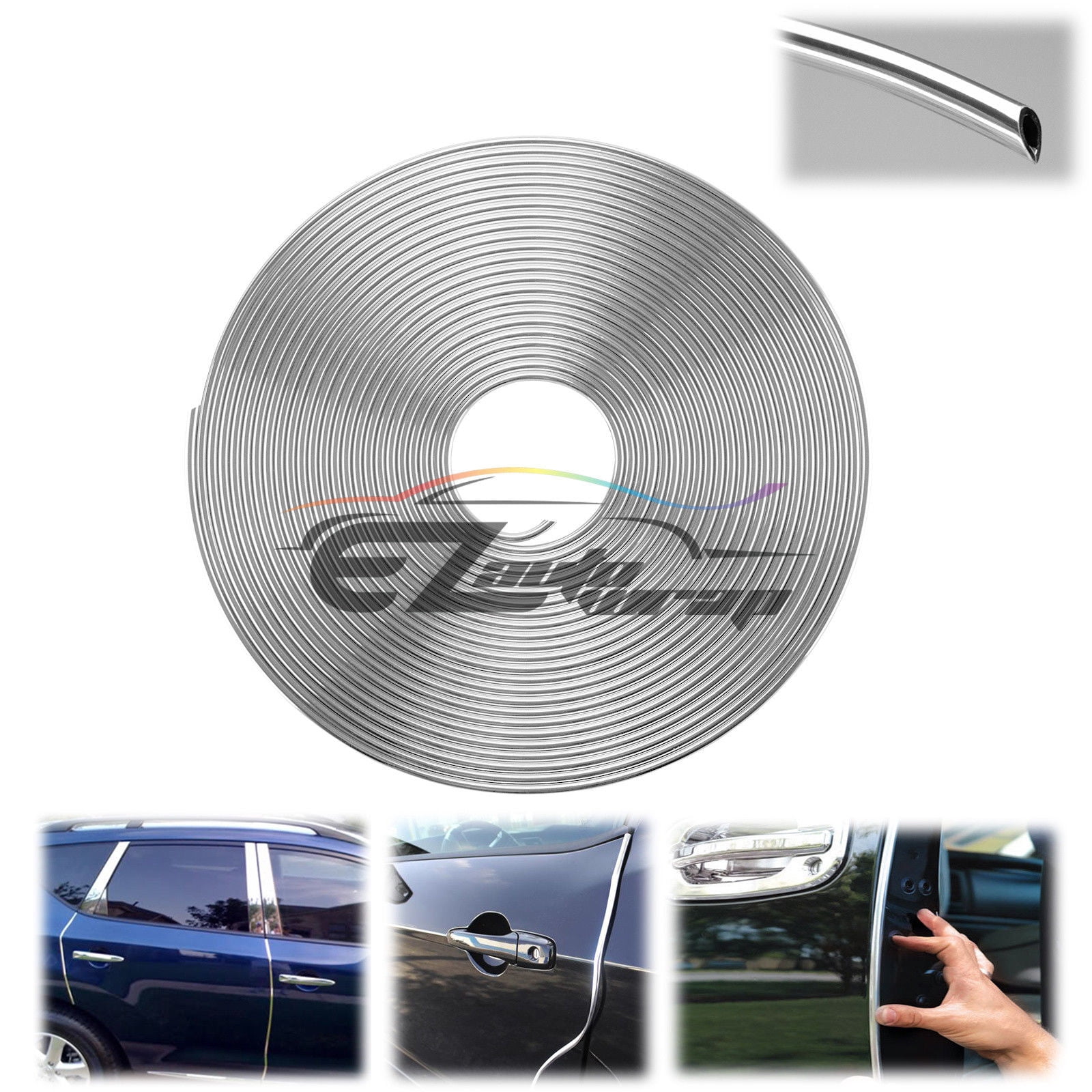 Silver Car Door Edge Guard Molding Trim DIY Protectors Strip - Walmart.com