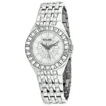 Bulova Phantom Quartz Crystal Silver-tone Pave Dial Ladies Watch 96L278 ...