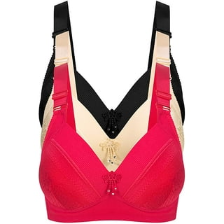 3 Pack Bras for Women All Day Comfort Bra, No Wire Jacquard and Mesh ...