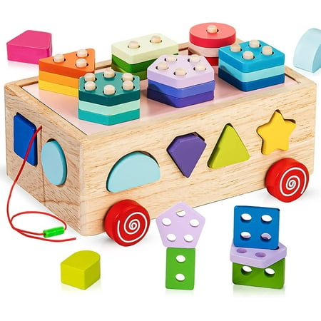 Motor Skills Cubes Made Of Wood, Pegboard Puzzles, Stacking Building ...