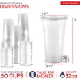 Shop Square 32 oz Plastic Cups with Lids, Disposable Clear Cups, Spill ...