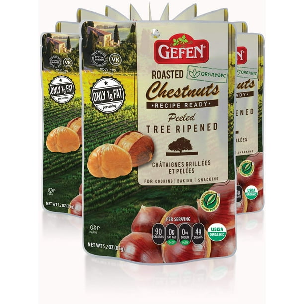 Gefen Whole Organic Chestnuts, Roasted & Peeled , 5.2 Ounce (Pack of 12 ...