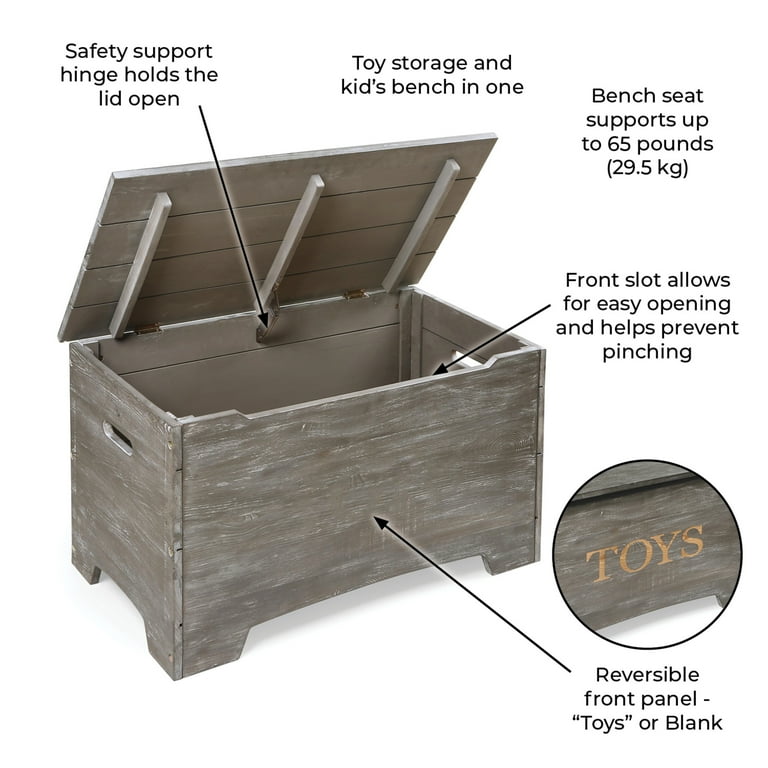 Wooden toy box with lid store