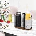 Coffee Cup Holder 18oz 3-compartment Paper Dispenser Rack With Wood ...