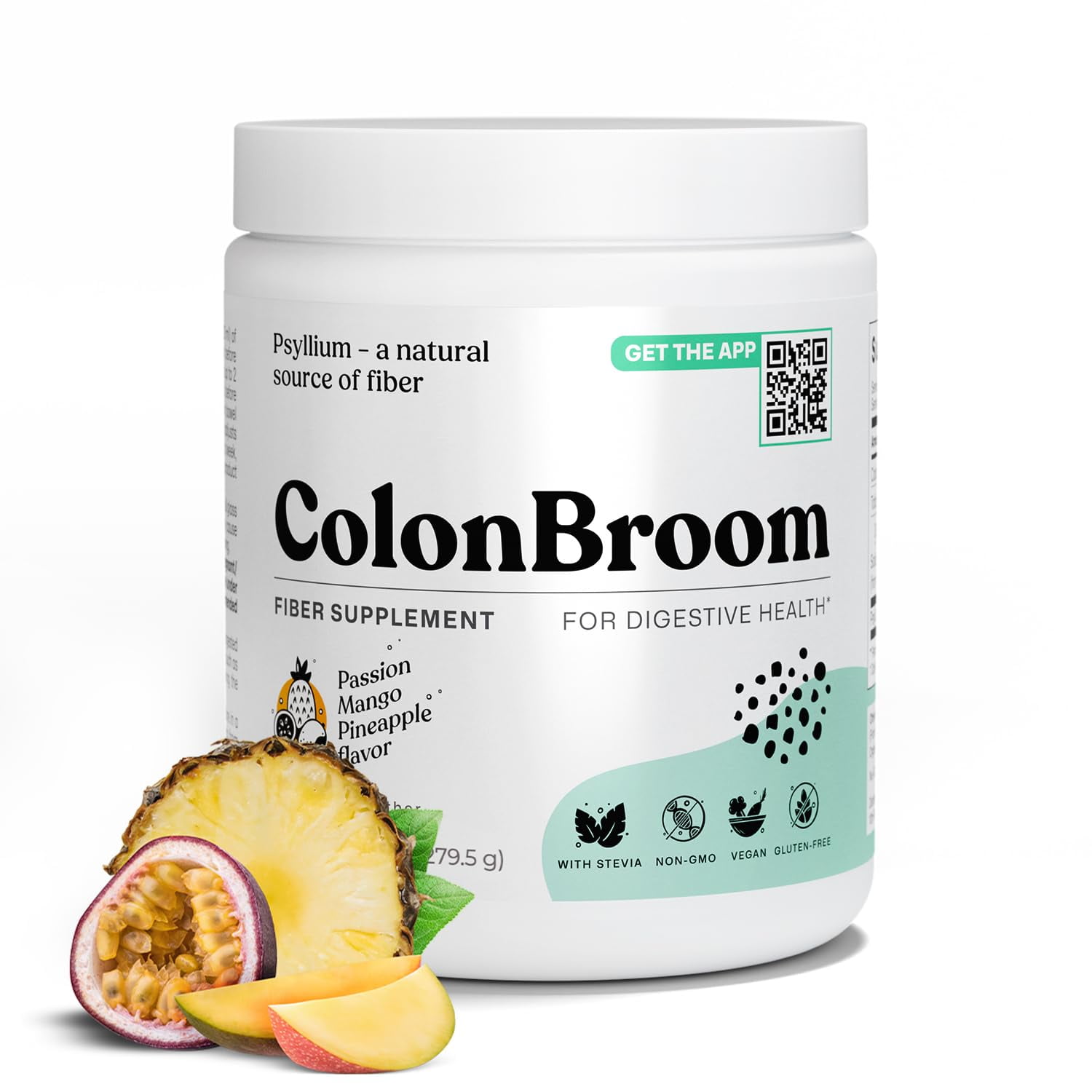 Limpiador de colon ColonBroom, cáscara de psyllium en polvo, 50 ...