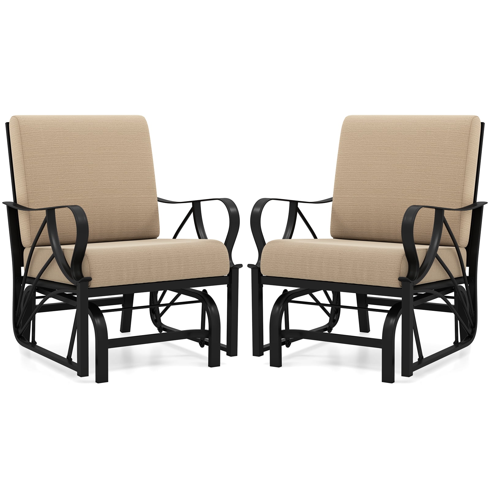 Click here for Patiojoy 2 Pcs Outdoor Glider Chair Smooth Rocking... prices
