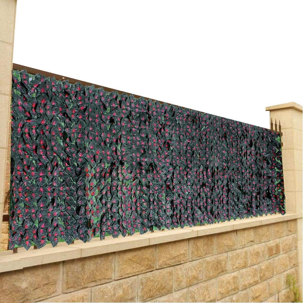 Laideyi Leaf Fence Waterproof Fake Ivy Plant Green Leaves Privacy Fence ...