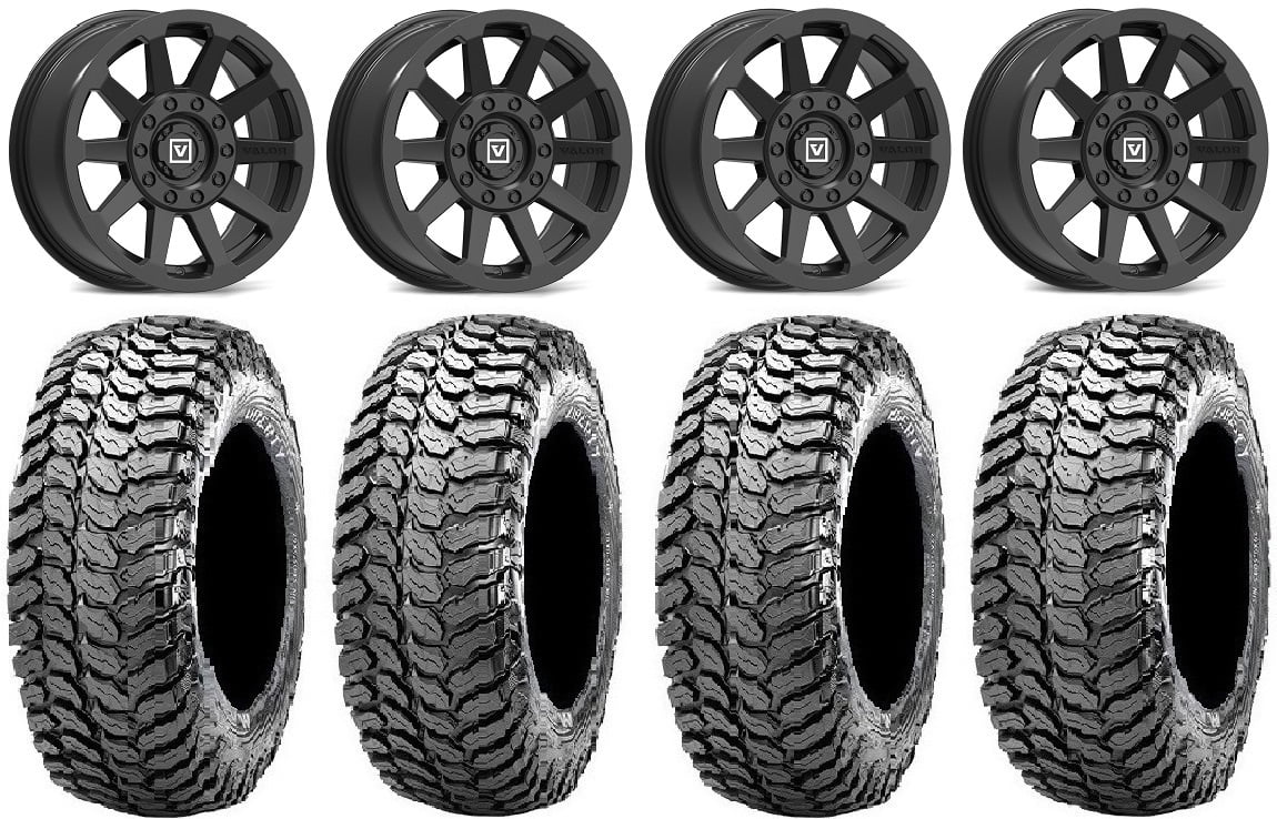 Valor V02 15" Wheels Black 32" Liberty Tires Kawasaki Mule Pro FXT ...