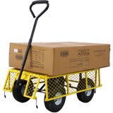 Triple Tree Steel Garden Wagon, Convertible Flatbed, Industrial Wheels ...