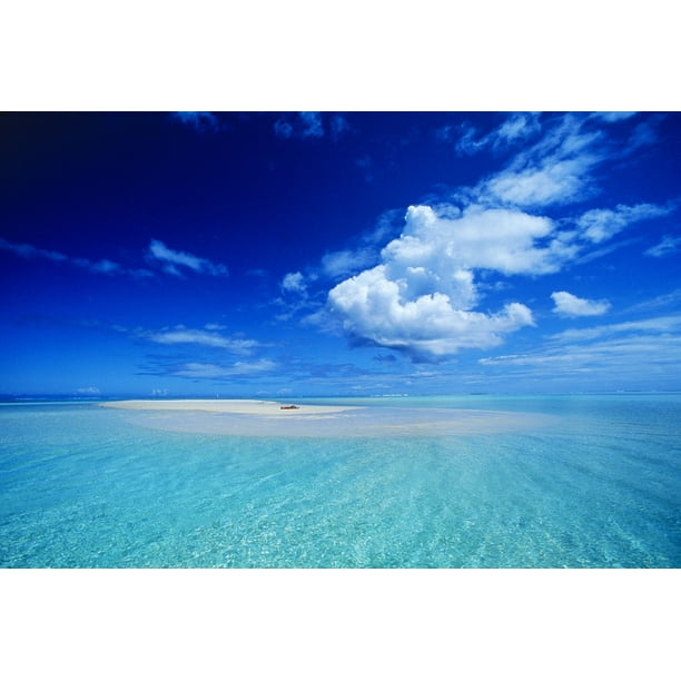 French Polynesia, Bora Bora, View Of Turquoise Lagoon Sand Bar In ...