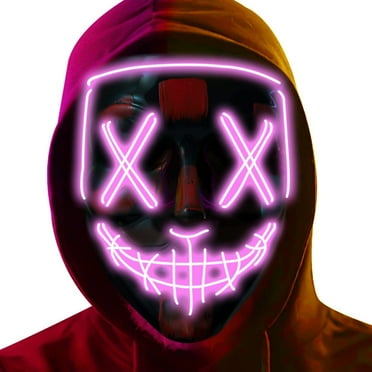 Cece LED Skull Mask Light Up Halloween Cosplay Rave Costume Party Show ...