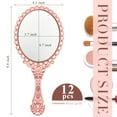 12 Pcs Vintage Handheld Mirror 9.6" L x 4.5" W Portable Pink Embossed ...