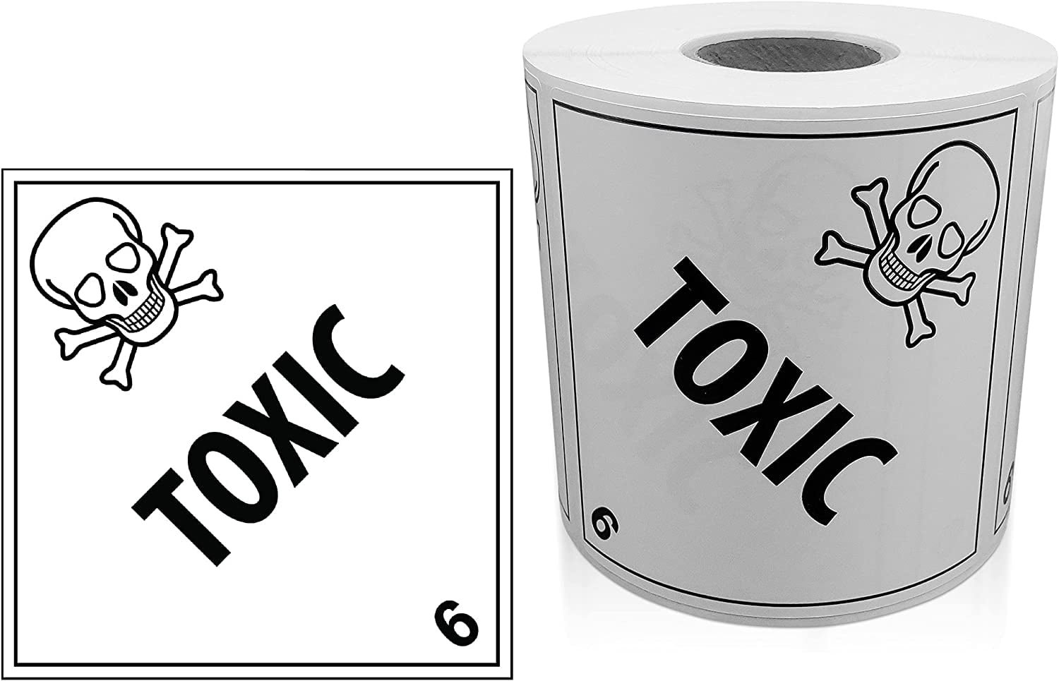 KOVOT 4"x4" Toxic DOT (Class 6) Hazardous Materials Warning Labels 500 ...