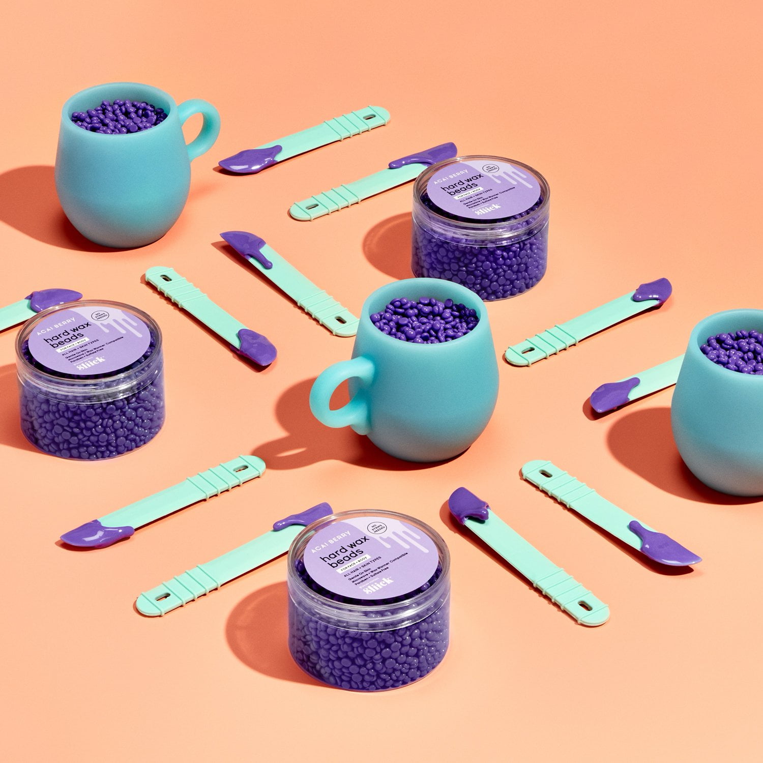 Sliick Acai Berry Hard Wax Beads Kit For At Home Face and Sliick Acai Berry Hard Wax Beads Kit For At Home Face and