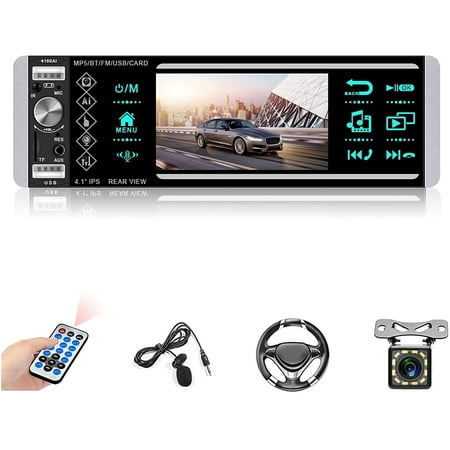 Single Din Car Stereo Bluetooth 4.1'' Touch Screen Car Digital Media ...