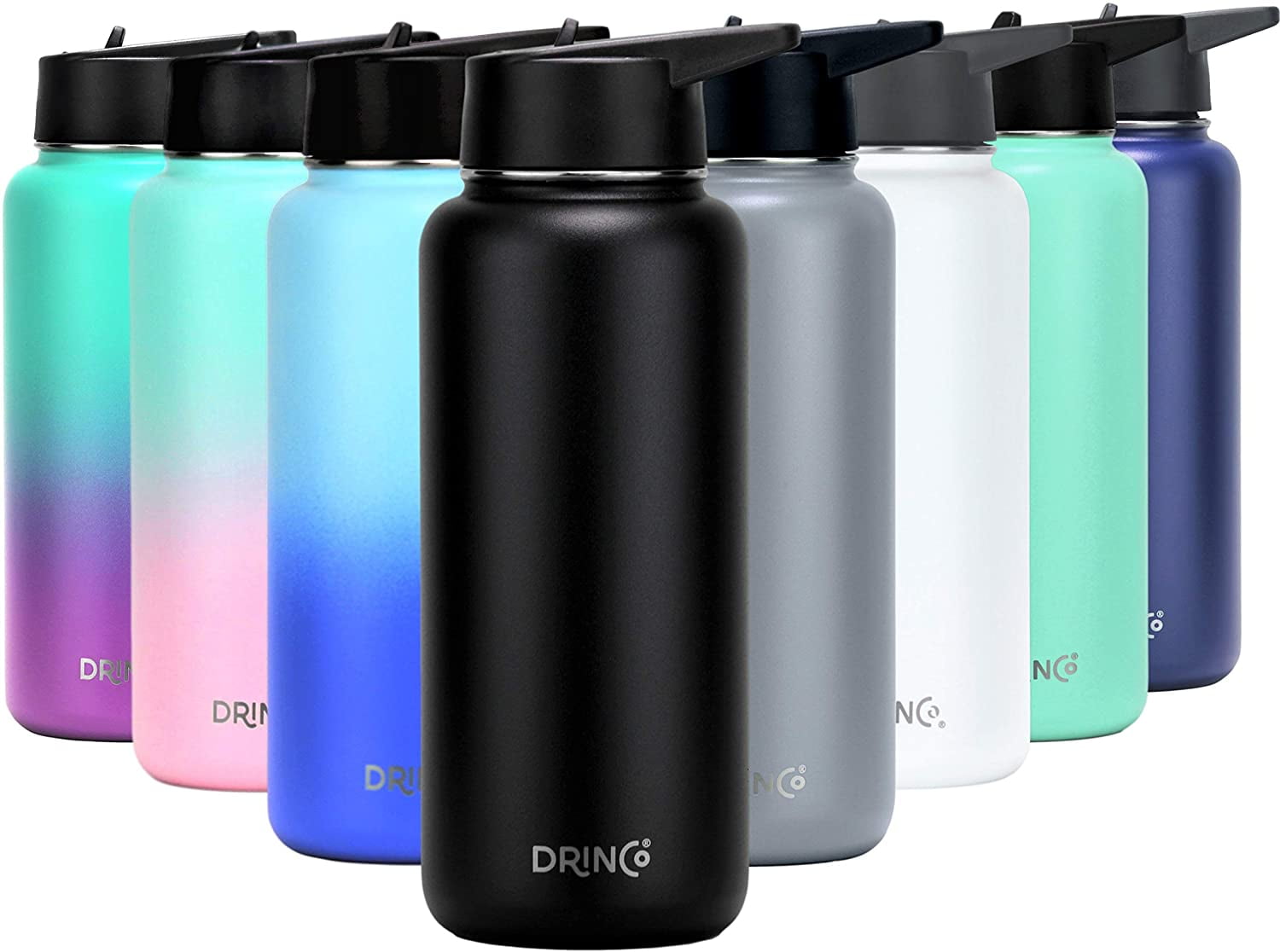 Drinco Water Bottle Double Wall Vacuum Insulated Stainless Steel, 32oz ...