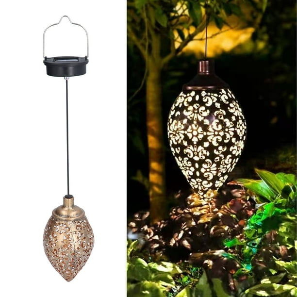 Solar Wrought Iron Projection Lamp, Rainproof Iron Hollow Water Drop ...