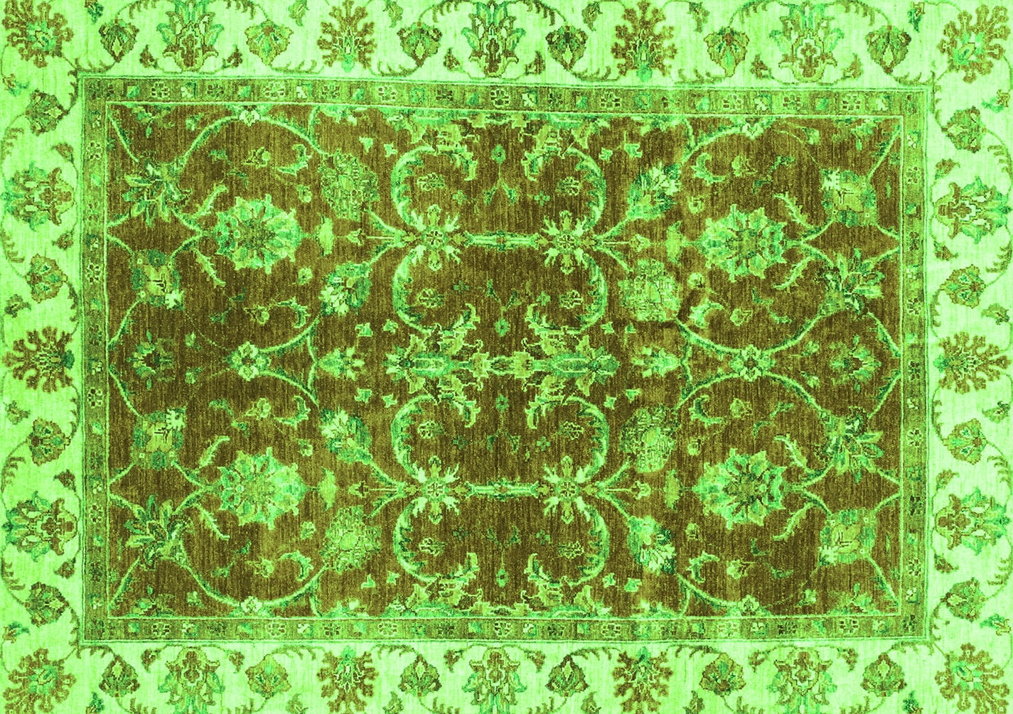 Ahgly Company Indoor Rectangle Abstract Green Modern Area Rugs, 2' x 3 ...