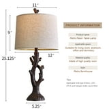 Oneach Farmhouse Brown Resin Table Lamp Set of 2, 25.125 inches, with ...