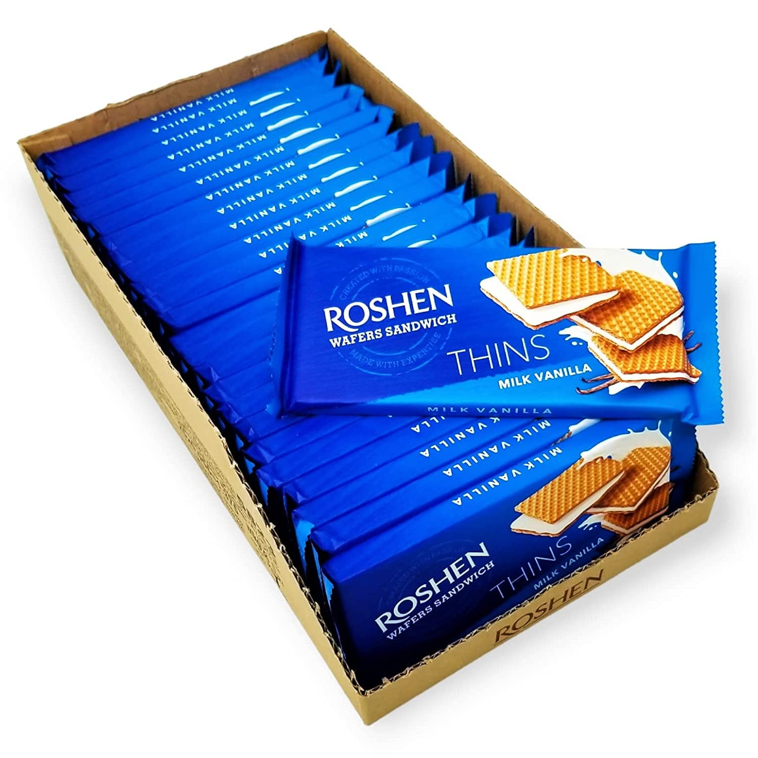 Roshen Wafers “Sandwich Thins” Milk Vanilla, Layered with Milk and ...