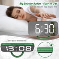 Digital Clock, Large Mirrored LED Display, with USB Charger, Snooze ...