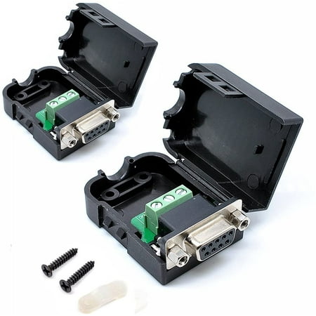 2 Pcs DB9-G3 9Pins Female Adapter with NUT Connector RS232 Serial to ...