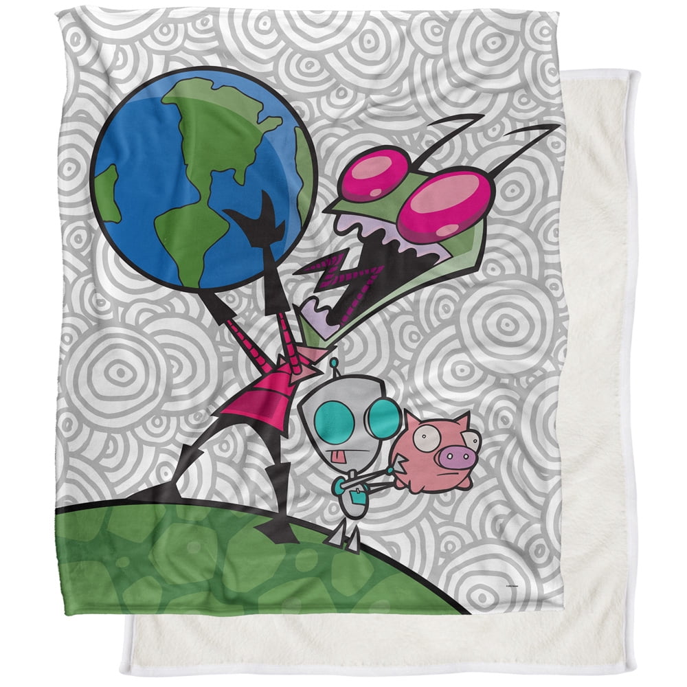 Invader Zim Blanket, 50"x60" Invader Zim and Gir Silky Touch Sherpa ...