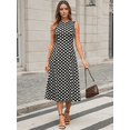 DARING DIVA Women's Polka Dots Sleeveless Sundress Vintage Crewneck ...