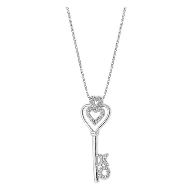 LaRaso & Co - Sterling Silver XO Key Pendant Womens Jewelry Necklace ...