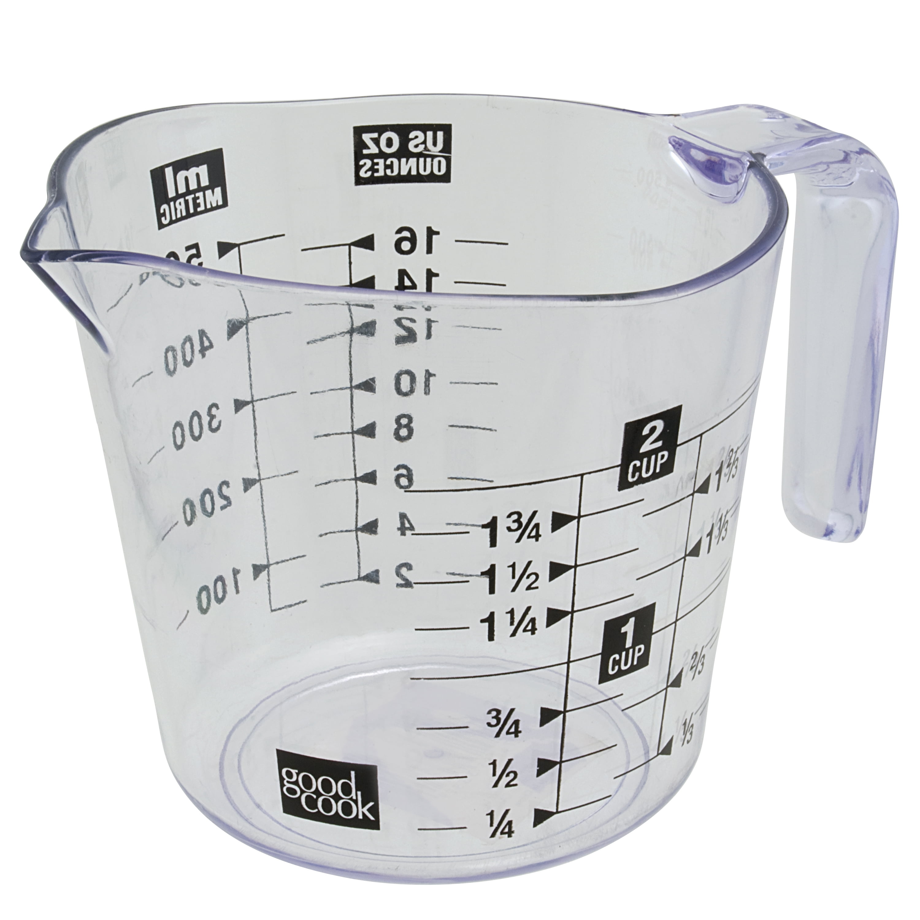 Mainstays Plastic 2 Cup Capacity Measuring Cup With Easy To Read