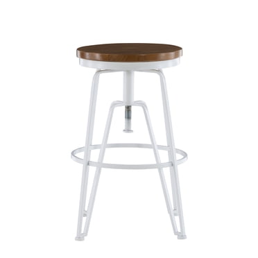 Linon Rae Backless Wood Counter Stool, 24" Seat Height, Walnut Finish ...