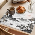 Black Mountain Lake Placemats Set of 12 Chinese Ink Painting Landscape ...