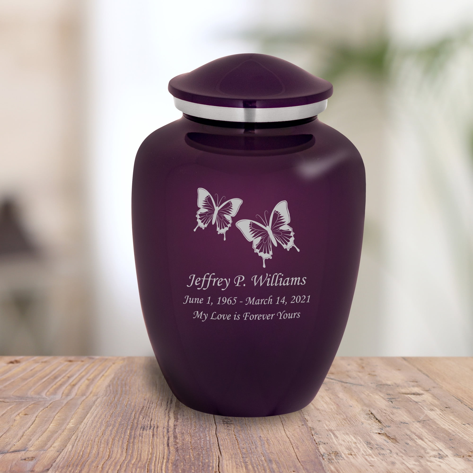 Two Butterflies Cremation Urn - 6 Colors - 2 Sizes - Walmart.com