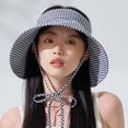 Adjustable Breathable Shade Hat For Women Stylish Checkered Designing ...
