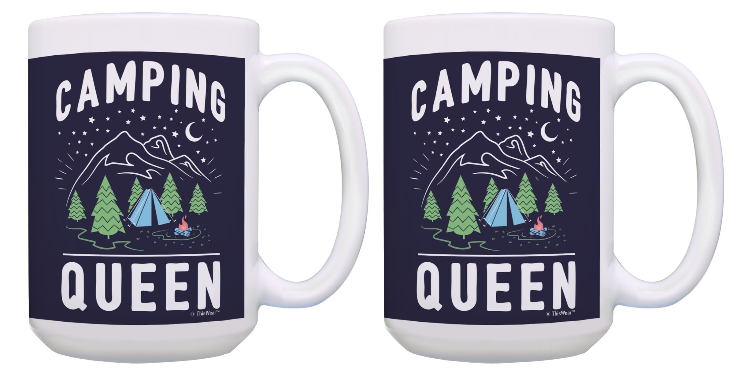 ThisWear Camping Coffee Mugs Camping Queen Camping Tent Mug Set 2 Pack ...