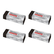 Faber-Castell Dust-Free Comfort Edge Eraser Rubbers - Blue - Pack of 5 ...