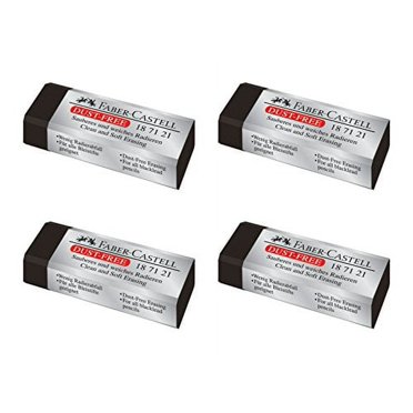 Faber-Castell Dust-Free Comfort Edge Eraser Rubbers - Blue - Pack of 5 ...