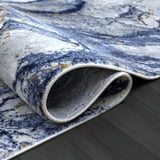 Abani Regal Collection Elegant Modern 8' x 10' Grey Blue Marble Area ...