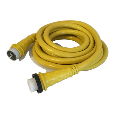 Amp Up Marine & RV Cords 125v 30a x 25' Marine Shore Power Cord, Yellow 21312 - Walmart.com