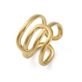 304 Stainless Steel Open Cuff Rings for Women Ion Plating(IP) Real 18K ...