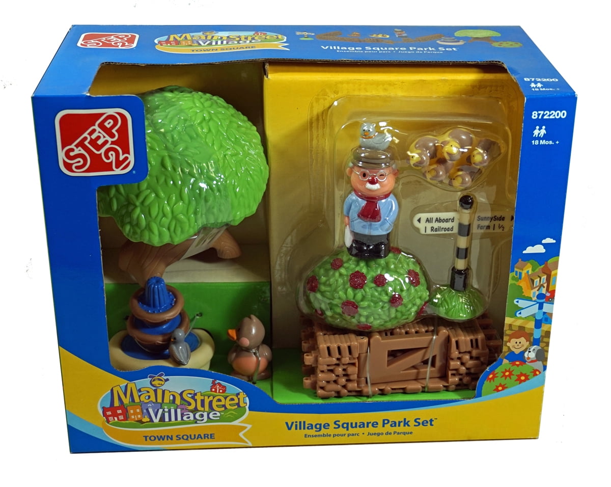 Mainstreet Village Town Square Park Set - 11 Piece Play Set for Kids 18 ...