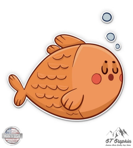 Fish Cute - 12" Vinyl Sticker Waterproof Decal - Walmart.com