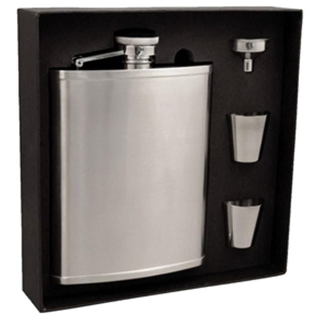 Visol VSET200-1128 Edge Satin Stainless Steel 18 oz Deluxe Flask Gift ...