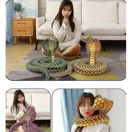 250cm Long Realistic Giant Cobra Snake Stuffed Animals Plush Toys Ns2 ...