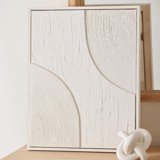 Bouclair Blanc Cadre ton sur ton abstrait 16 X 20 po (40.64 X 50.8 cm ...