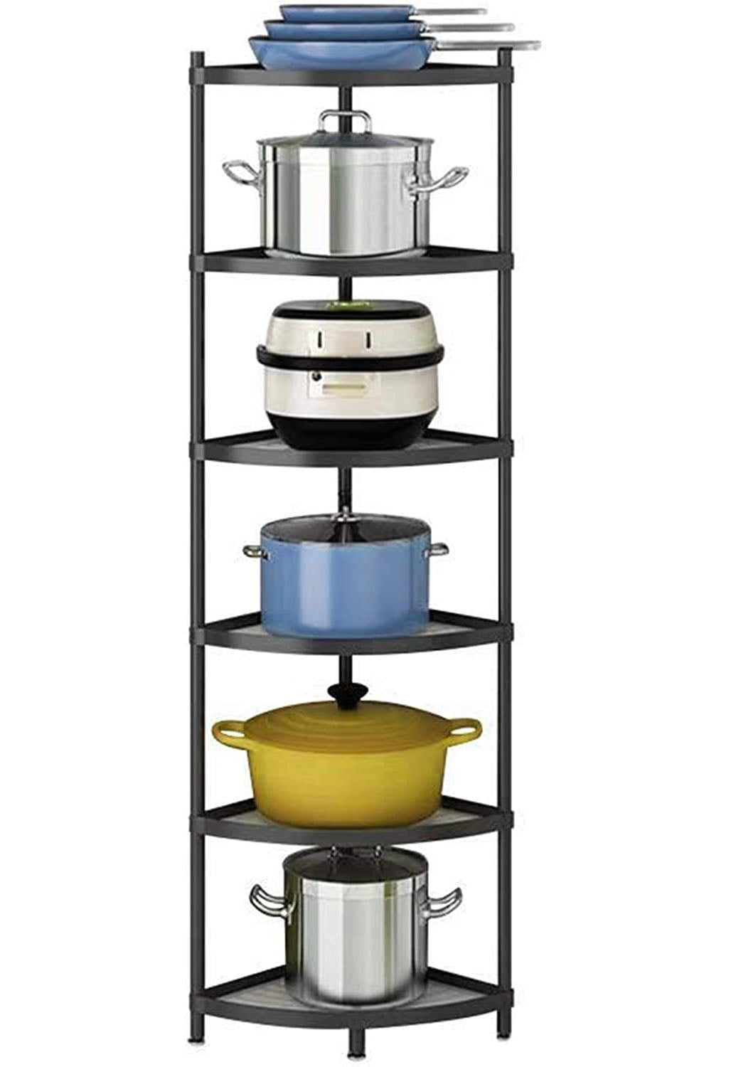tonchean 6-Tier Carbon Steel Kitchen Corner Shelf Rack Free Standing ...