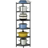 tonchean 6-Tier Carbon Steel Kitchen Corner Shelf Rack Free Standing ...