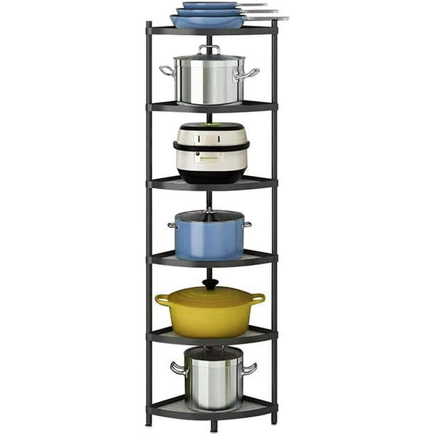 tonchean 6-Tier Carbon Steel Kitchen Corner Shelf Rack Free Standing ...