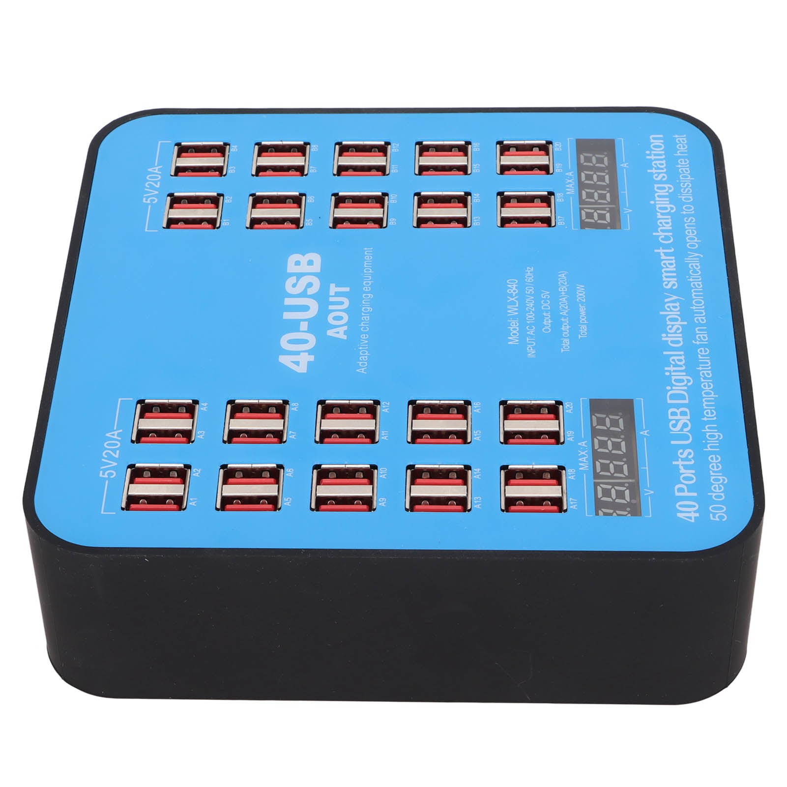 Estación De Carga Multipuerto, Cargador USB Universal De 40 Puertos De ...