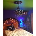 Gypsy Color Acrylic Crystal Chandelier, Black 5 Light Ceiling Mount ...